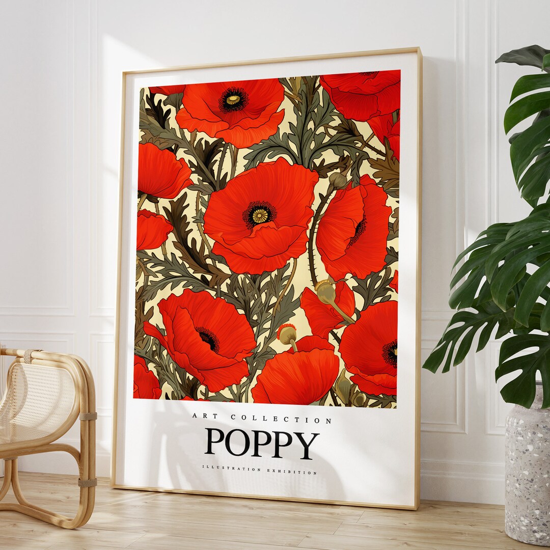 Any Colour - Poppy Print - Poppy Flowers Poster - Poppy Art - Vintage ...