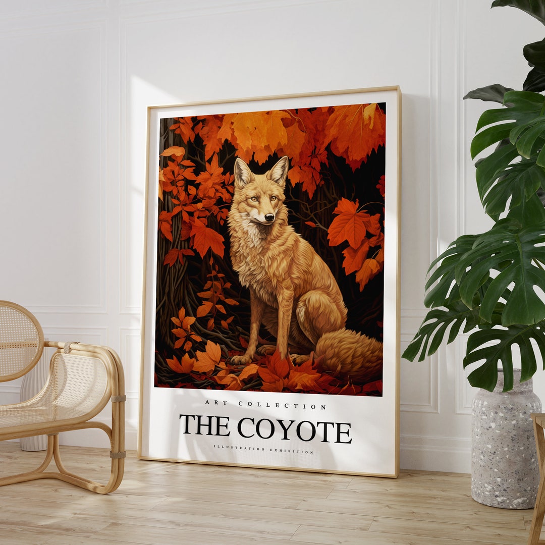 The Coyote Print - Coyote Illustration Poster - Coyote Art - Coyote ...