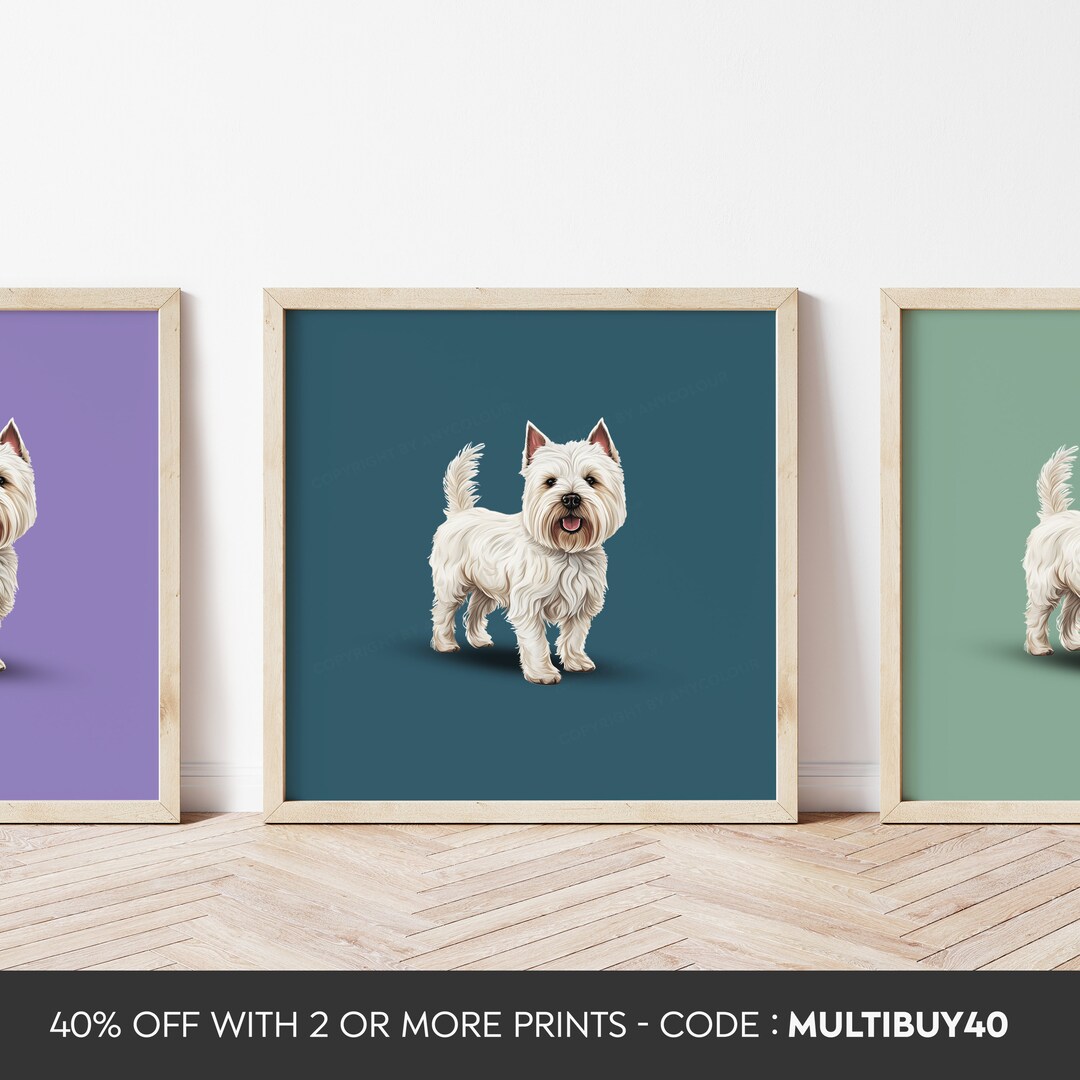 Any Colour - West Highlander Dog Poster - West Highlander Print - West ...