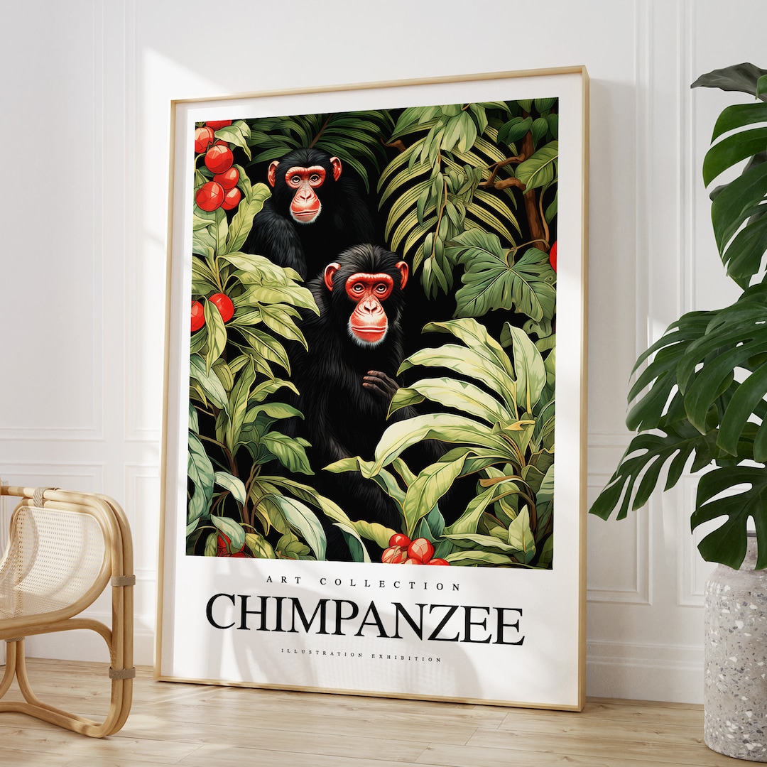 Any Colour - the Chimpanzee Print - the Chimpanzee Poster - Vintage ...