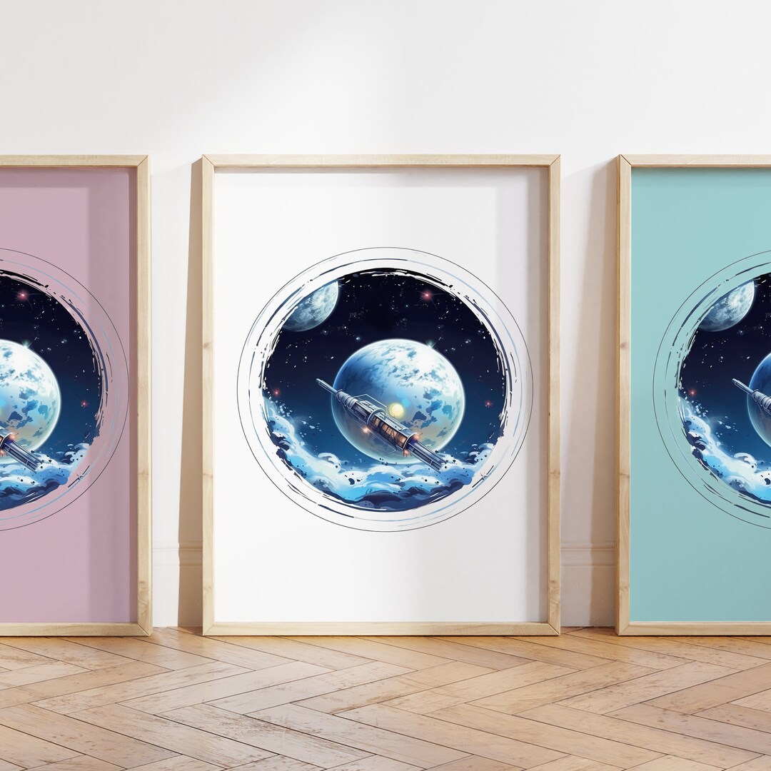 Any Colour - Moon Print - Moon Poster - Solar System Art - Kids Space ...