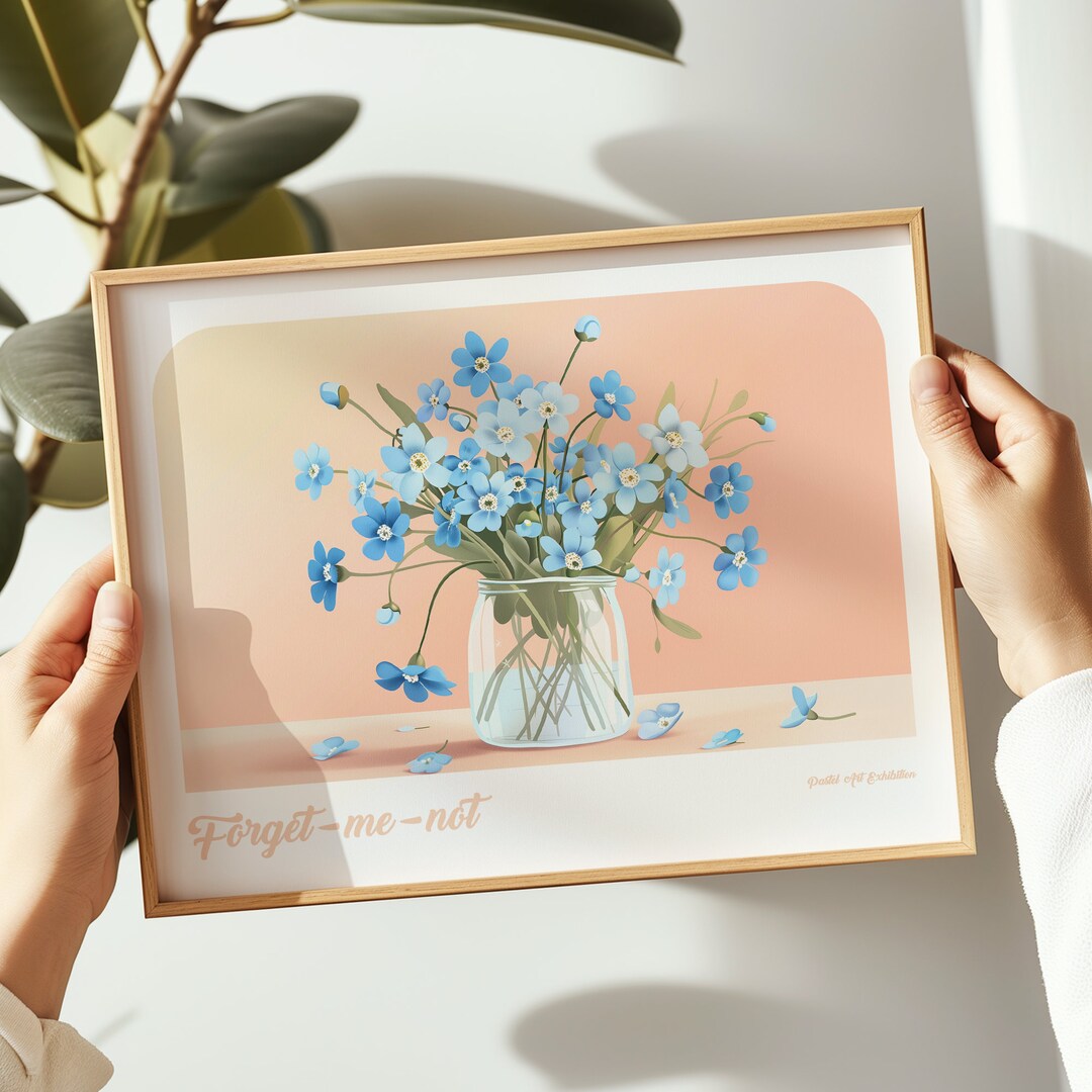 Forget-me-not Flowers Landscape Print, Forget-me-not Flowers Poster ...
