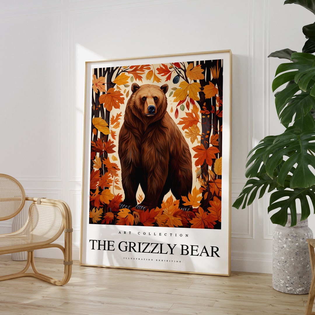 The Grizzly Bear Print - Grizzly Bear Illustration Poster - Grizzly ...
