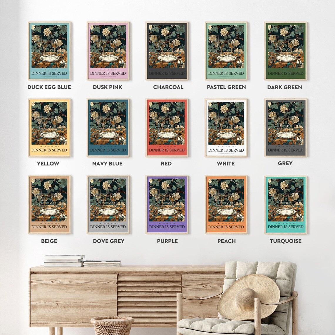 Any Colour - Dinner is Served - Kitchen Print - Kitchen Poster ...