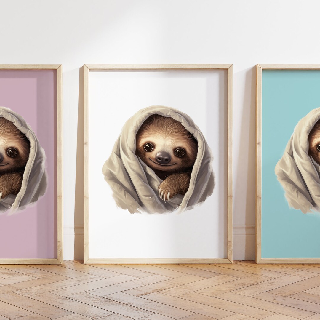 Any Colour - Baby Sloth Print - Baby Sloth Poster - Baby Animal Print ...