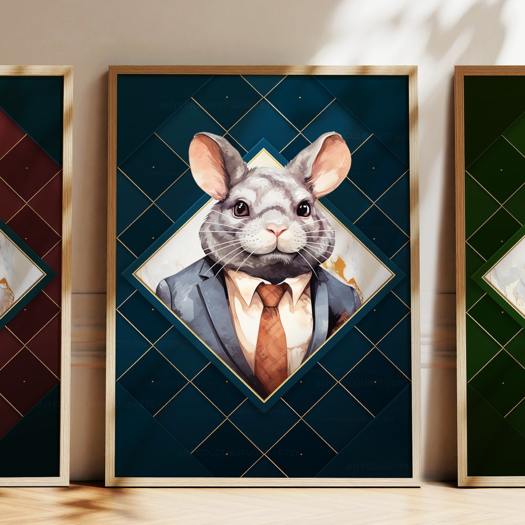 Any Colour - Chinchilla in Suit Poster - Chinchilla Poster ...