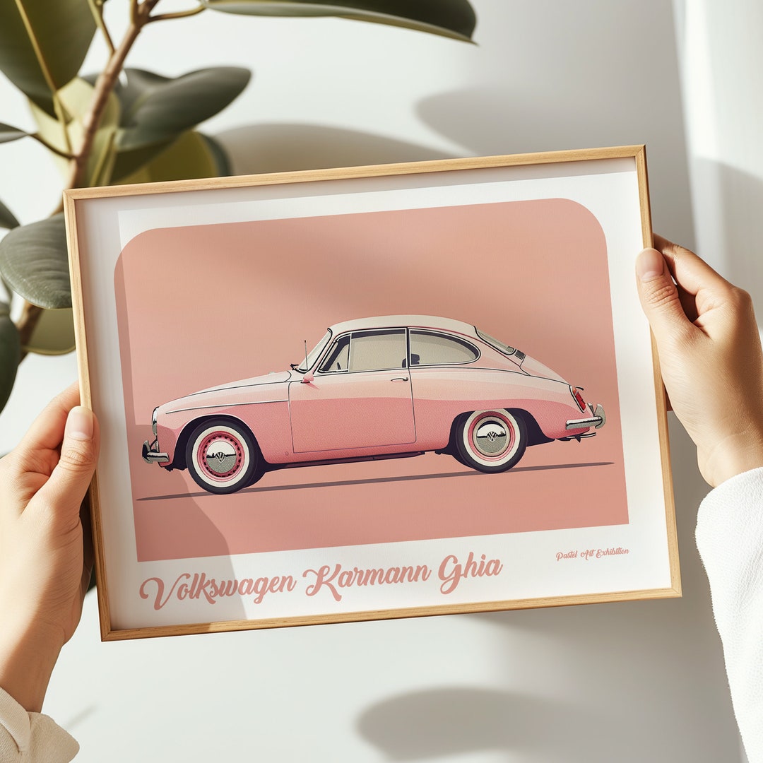 Volkswagen Karmann Ghia Landscape Print, Volkswagen Poster, Volkswagen ...