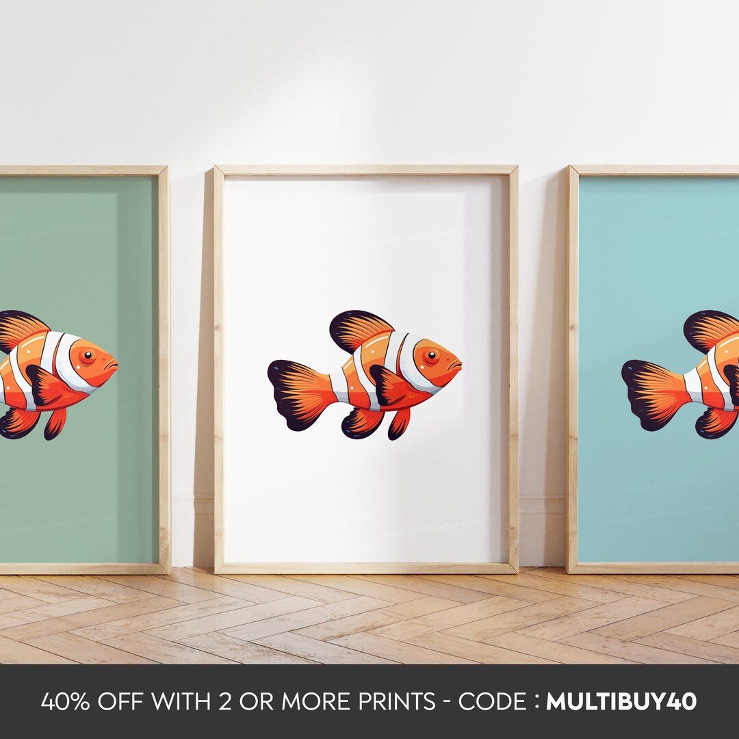 Any Colour - Clown Fish Print - Clown Fish Print Poster - Clown Fish ...