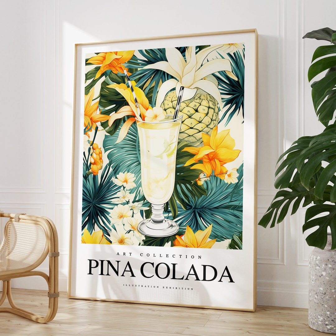 Any Colour - Pina Colada Cocktail Print - Pina Colada Drink Poster ...
