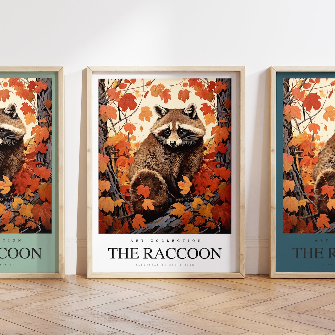 The Raccoon Print - Raccoon Illustration Poster - Raccoon Painting ...