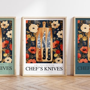 Any Colour - Chef's Knives - Kitchen Print - Kitchen Poster - Kitchen ...