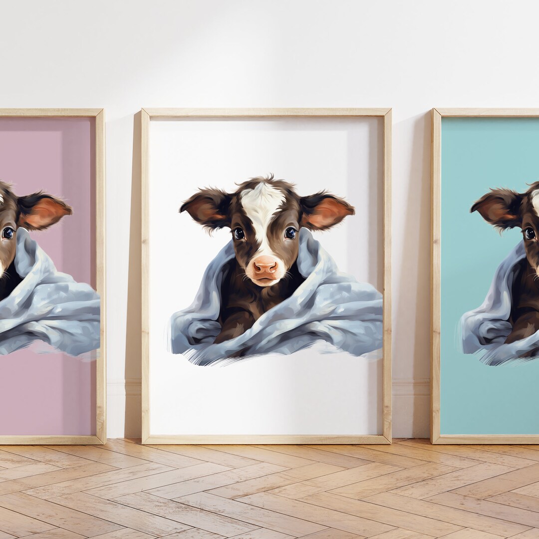 Any Colour - Baby Black Calf Print - Baby Calf Poster - Baby Animal ...
