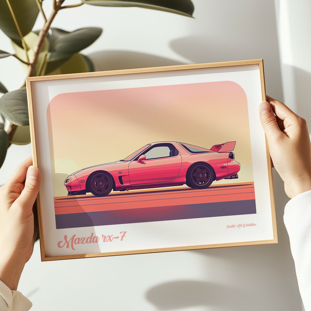 Mazda RX-7 Landscape Print, Mazda Poster, Mazda Wall Art, Mazda ...