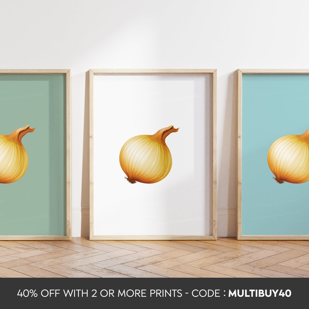 Any Colour - Onion Print - Onion Poster - - Onion Art - Kitchen Print ...