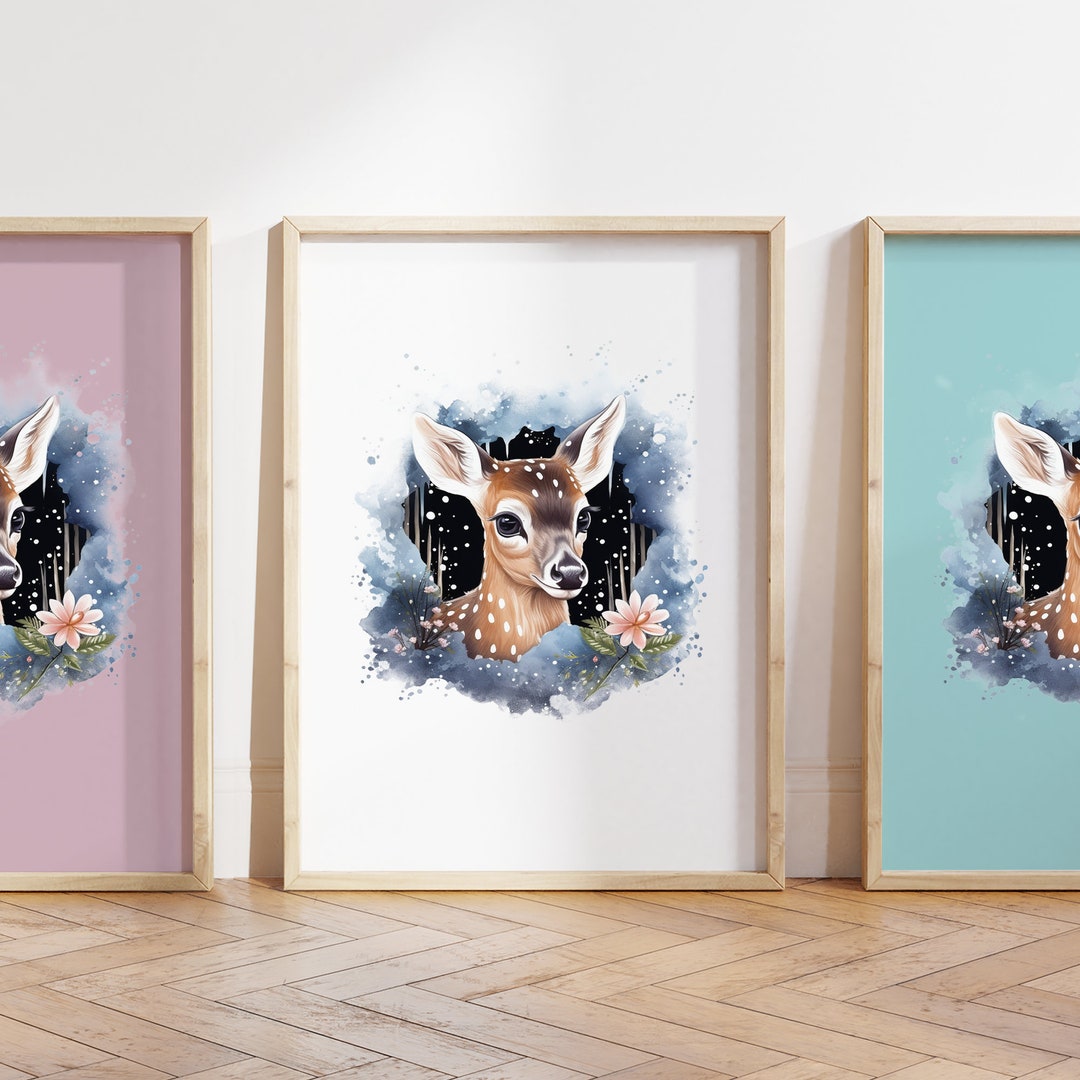Any Colour - Magical Bambi Head Print - Magical Bambi Head Poster ...
