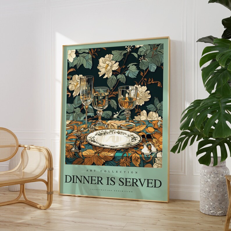 Any Colour - Dinner is Served - Kitchen Print - Kitchen Poster ...