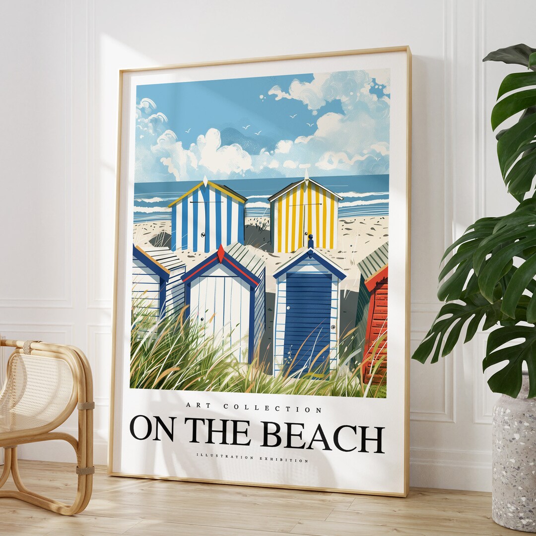 Any Colour Beach Huts Print Beach Huts Poster Beach Huts Art Travel ...