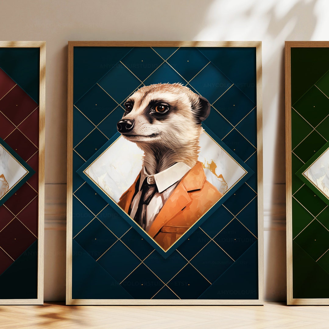 Any Colour - Meerkat in Suit Poster - Meerkat Poster - Personalised ...