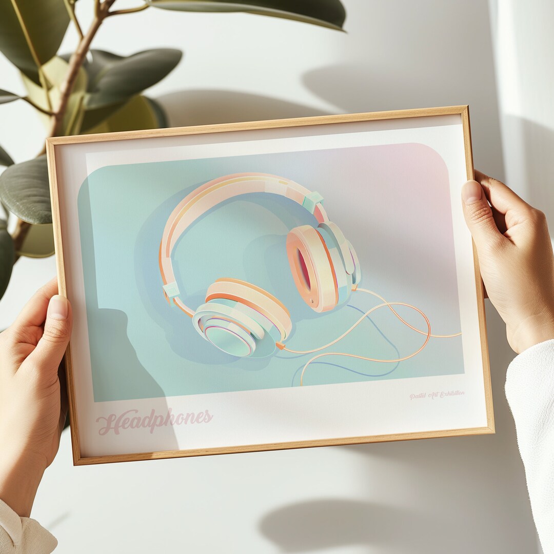 Headphones Landscape Print, Headphones Poster, Headphones Wall Art ...
