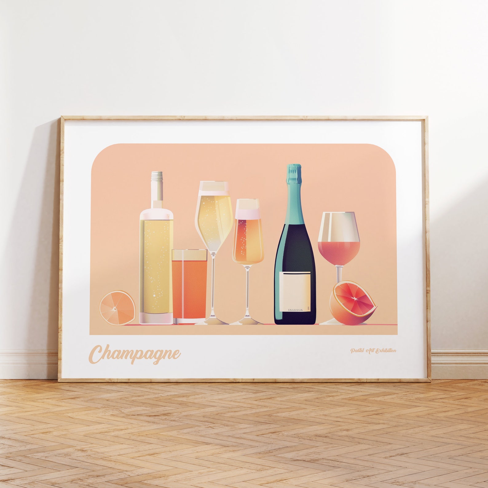 Champagne Landscape Print, Champagne Poster, Champagne Wall Art, Food ...