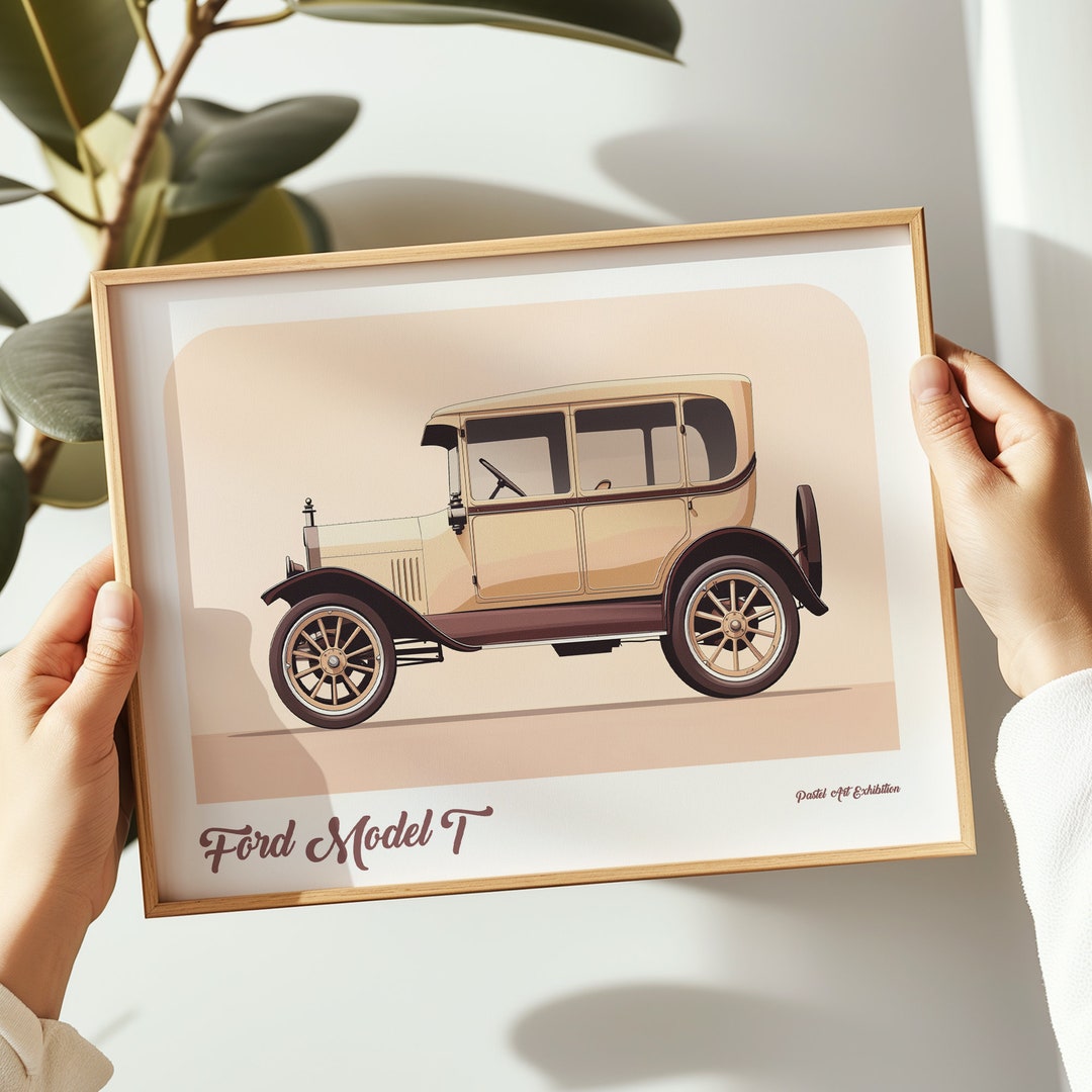 Ford Model T Landscape Print, Ford Poster, Ford Wall Art, Ford Painting ...