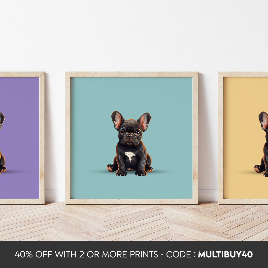 Any Colour - Any Size - Pug Puppy Poster - Pug Puppy Dog Print - Etsy