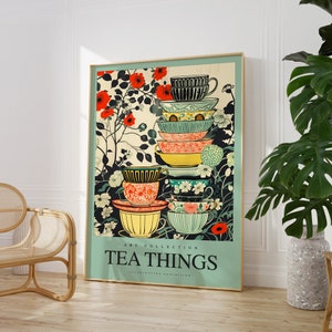 Any Colour - Tea Things - Kitchen Print - Kitchen Poster - Kitchen Art ...