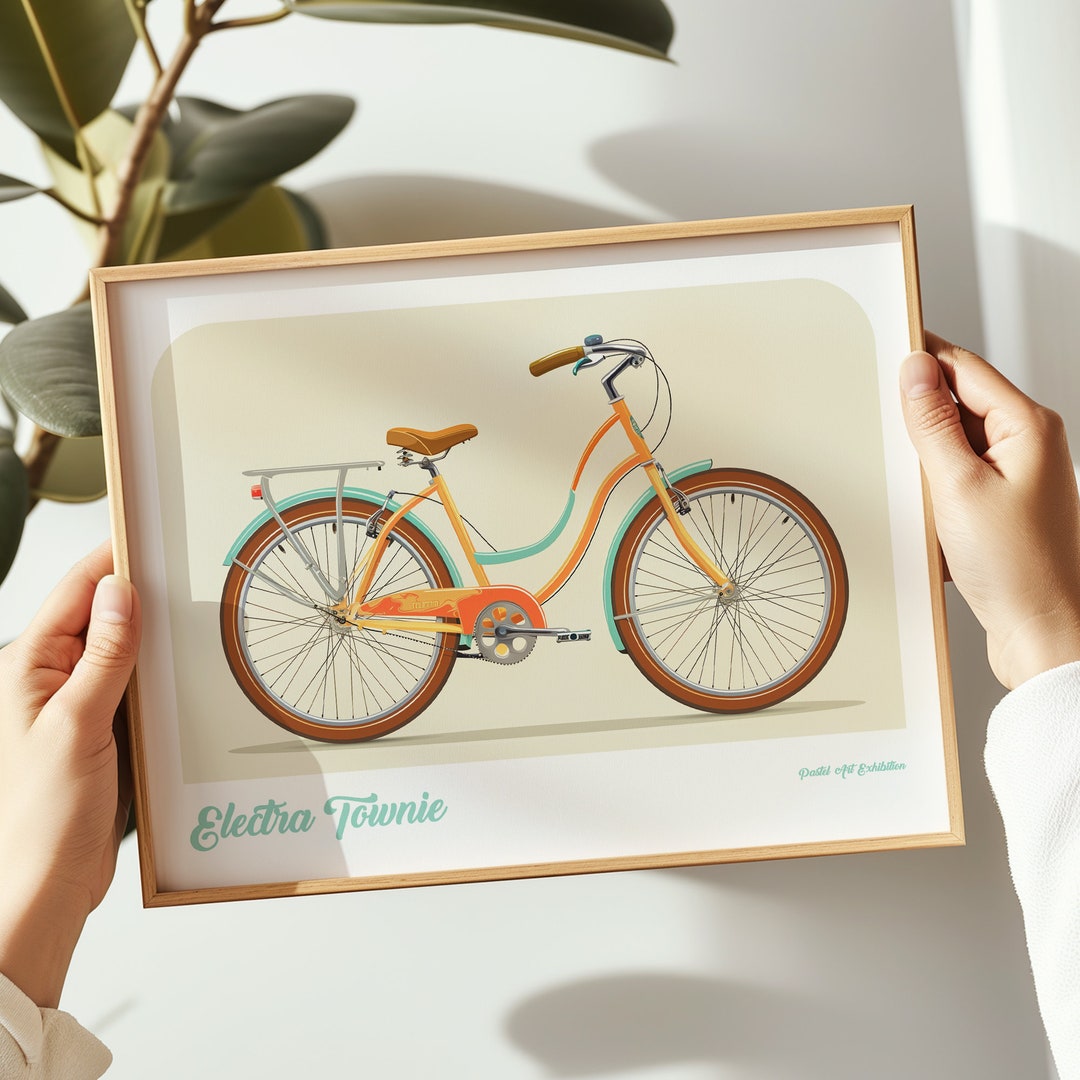 Electra Townie Cruiser Bike Landscape Print, Cruiser Bike Poster ...