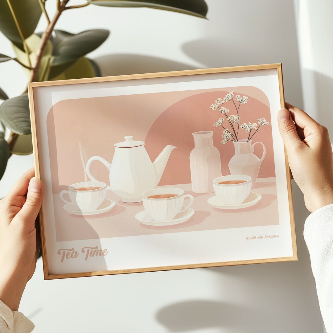 Tea Time Landscape Print, Tea Time Poster, Tea Time Wall Art, Food and ...