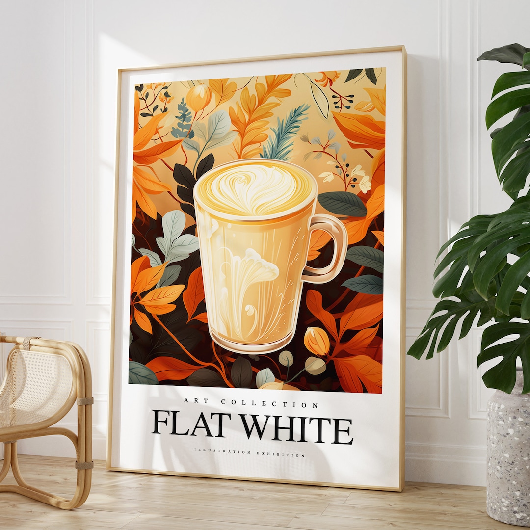 Any Colour - Flat White Coffee Print - Flat White Drink Poster - Flat ...