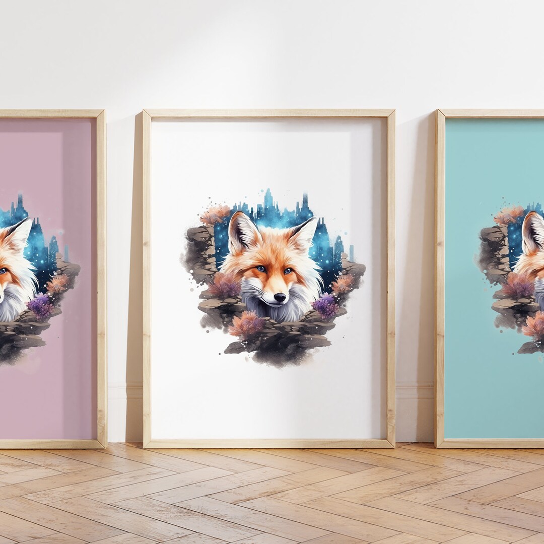 Any Colour - Magical Fox Head Print - Magical Fox Head Poster -mystical ...