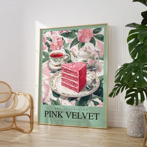 Any Colour - Pink Velvet Cake - Bakery Print - Bakery Poster - Bakery ...