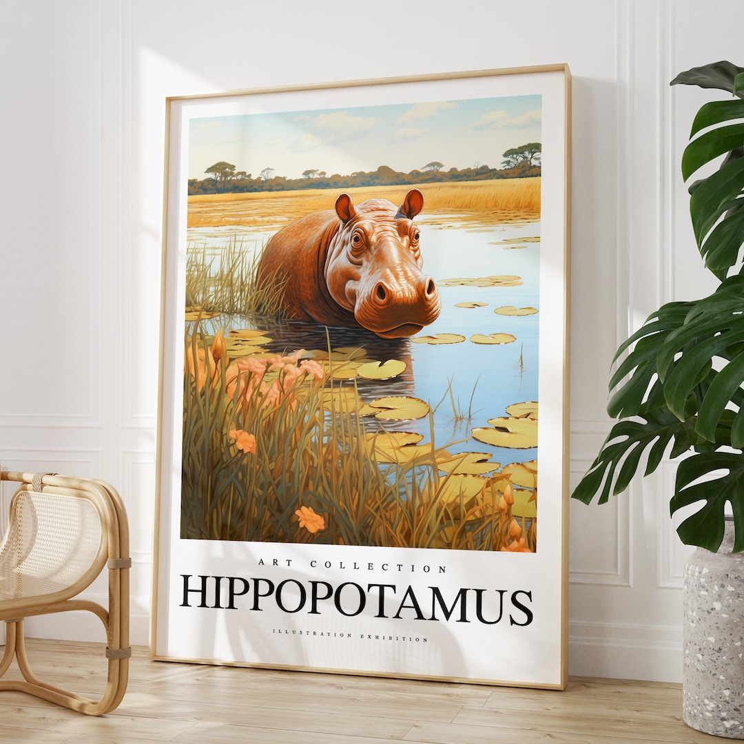 Any Colour - the Hippopotamus Print - the Hippopotamus Poster - Vintage ...