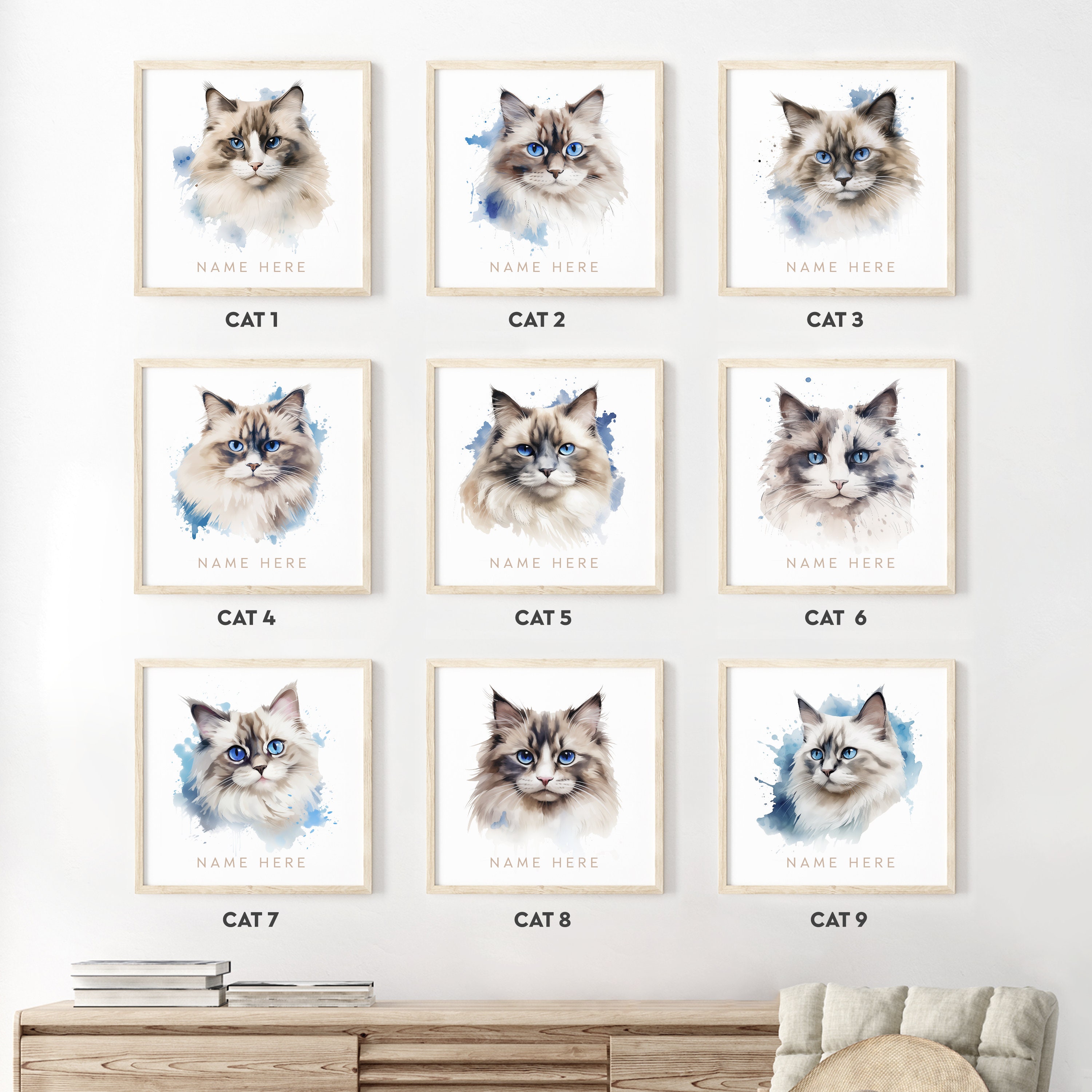 Custom Cat Poster Ragdoll Cat Poster Ragdoll Cat Print Ragdoll Kitten ...