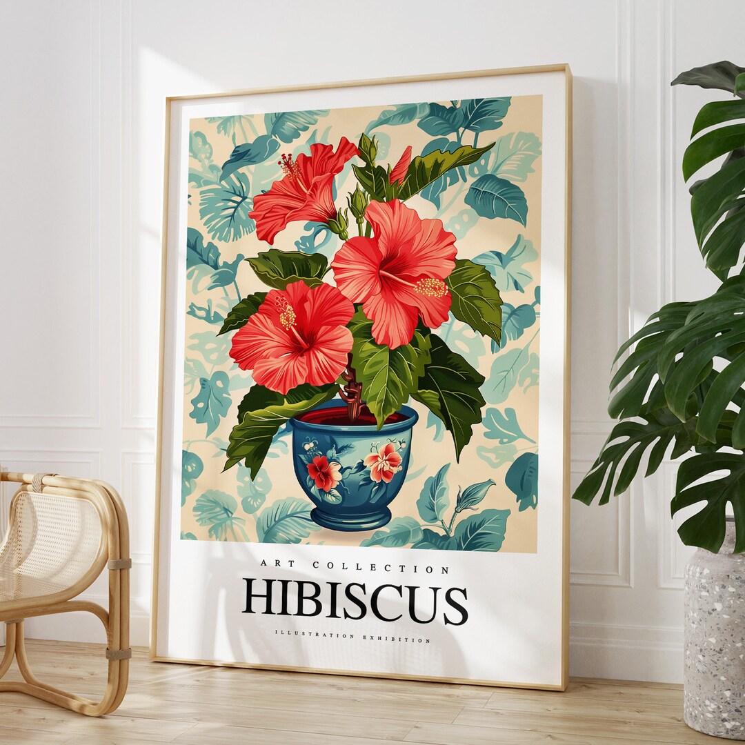 Any Colour - Hibiscus Plant Print - Hibiscus Poster - Hibiscus Art ...