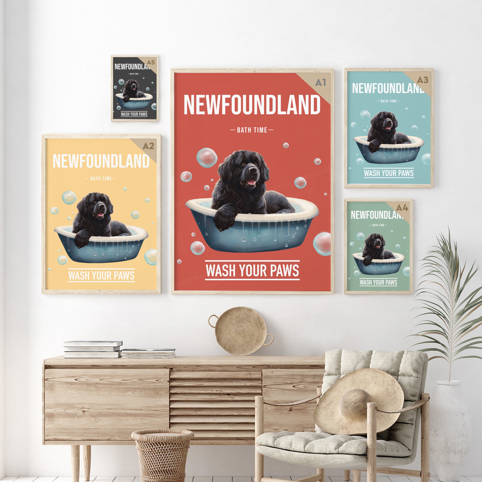 Any Colour - Newfoundland in Bath Poster - Newfoundland Poster ...