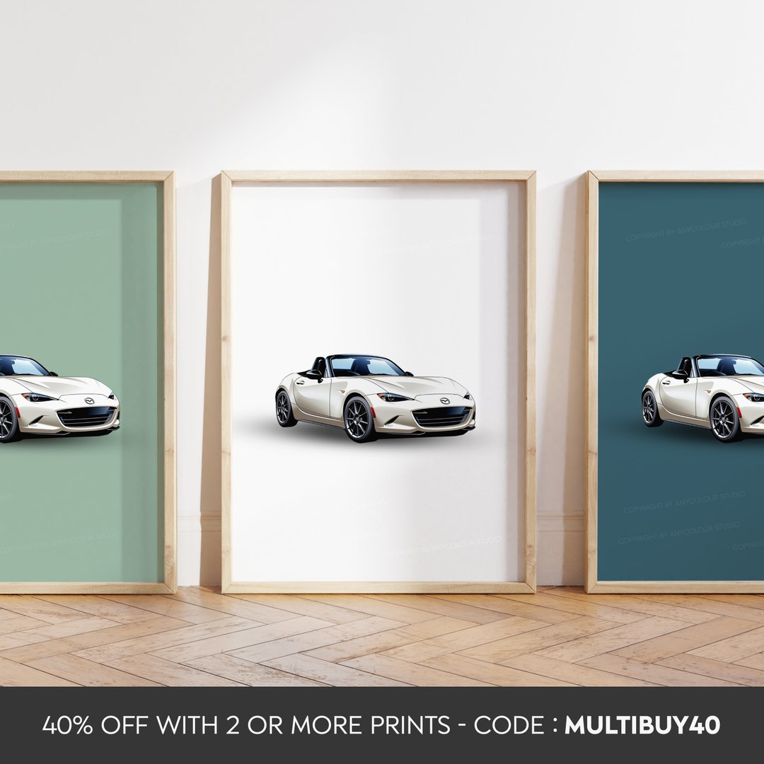 Any Colour - Mazda Mx-5 Poster - Mazda Mx-5print - Mazda Poster - Any ...