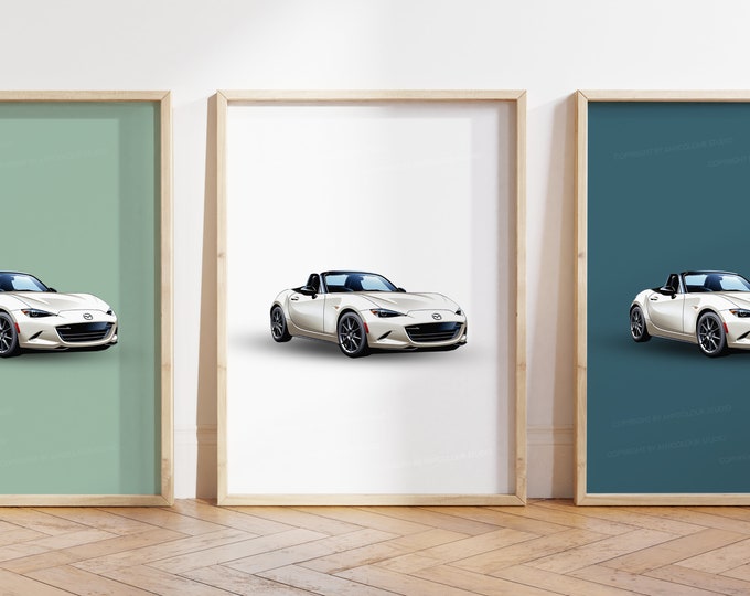 Any Colour - Mazda Mx-5 Poster - Mazda Mx-5print - Mazda Poster - Any ...