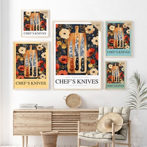 Any Colour - Chef's Knives - Kitchen Print - Kitchen Poster - Kitchen ...