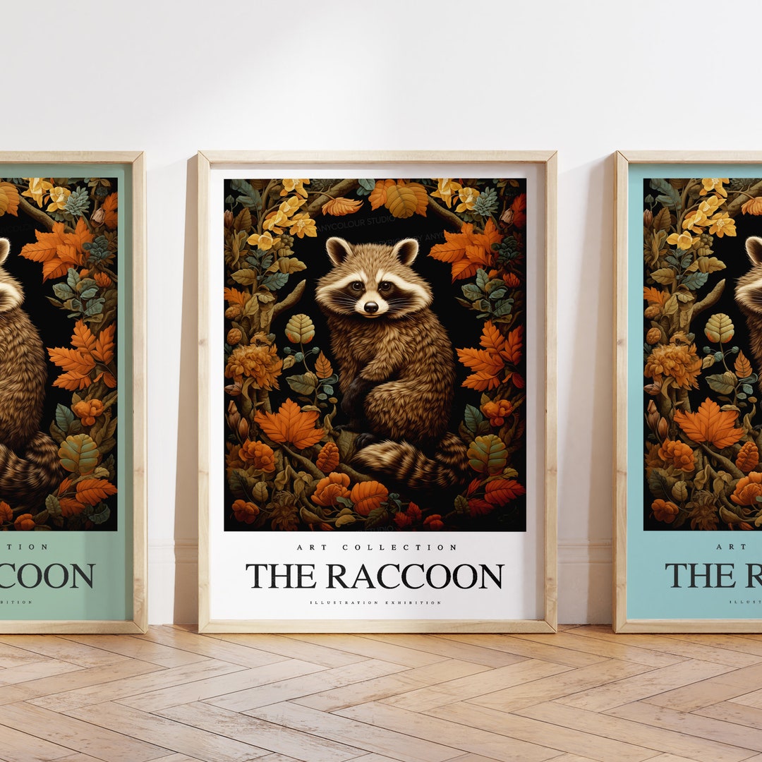 The Baby Raccoon Print - Raccoon Illustration Poster - Raccoon Painting ...