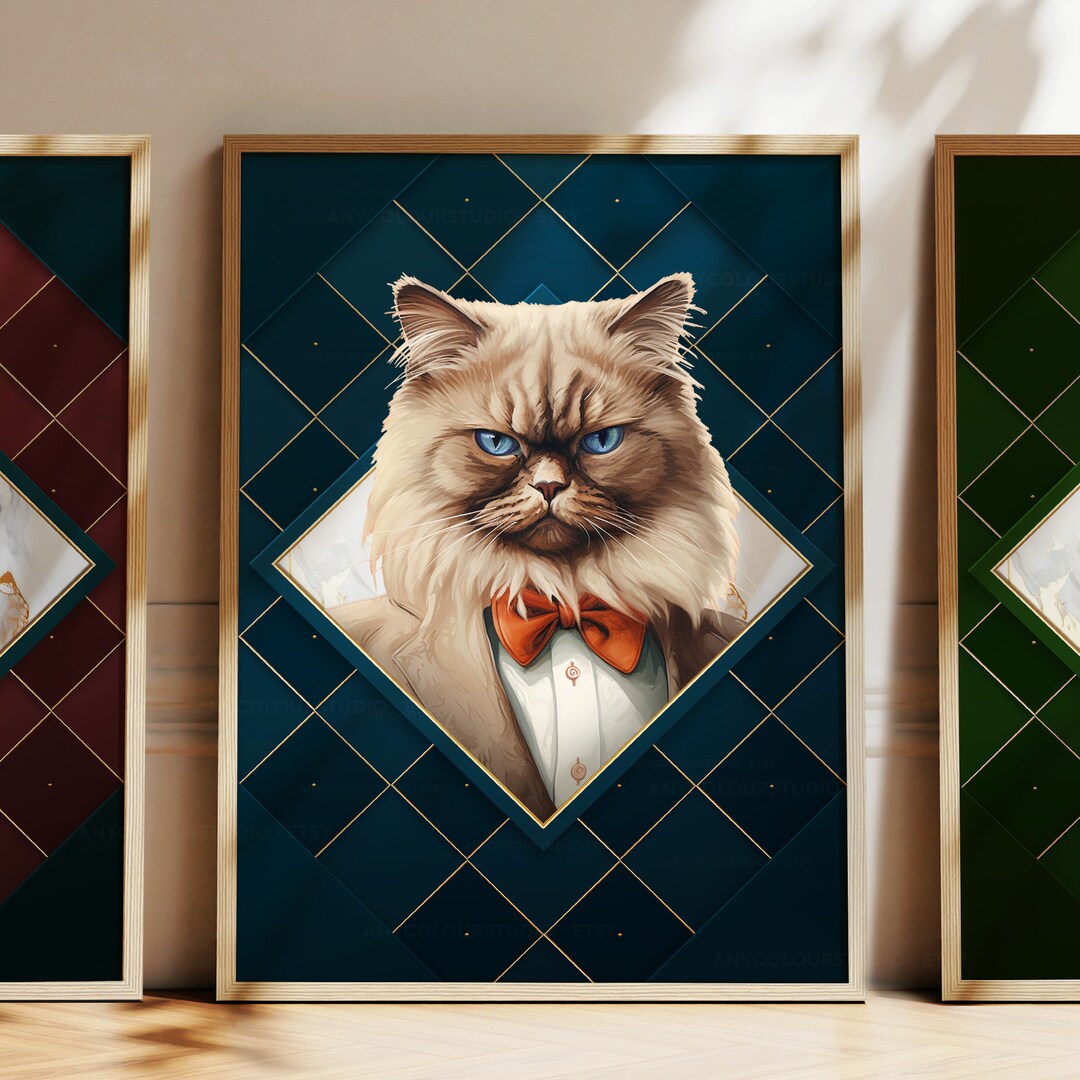 Any Colour - Himalayan Cat in Suit Poster - Himalayan Cat Poster ...