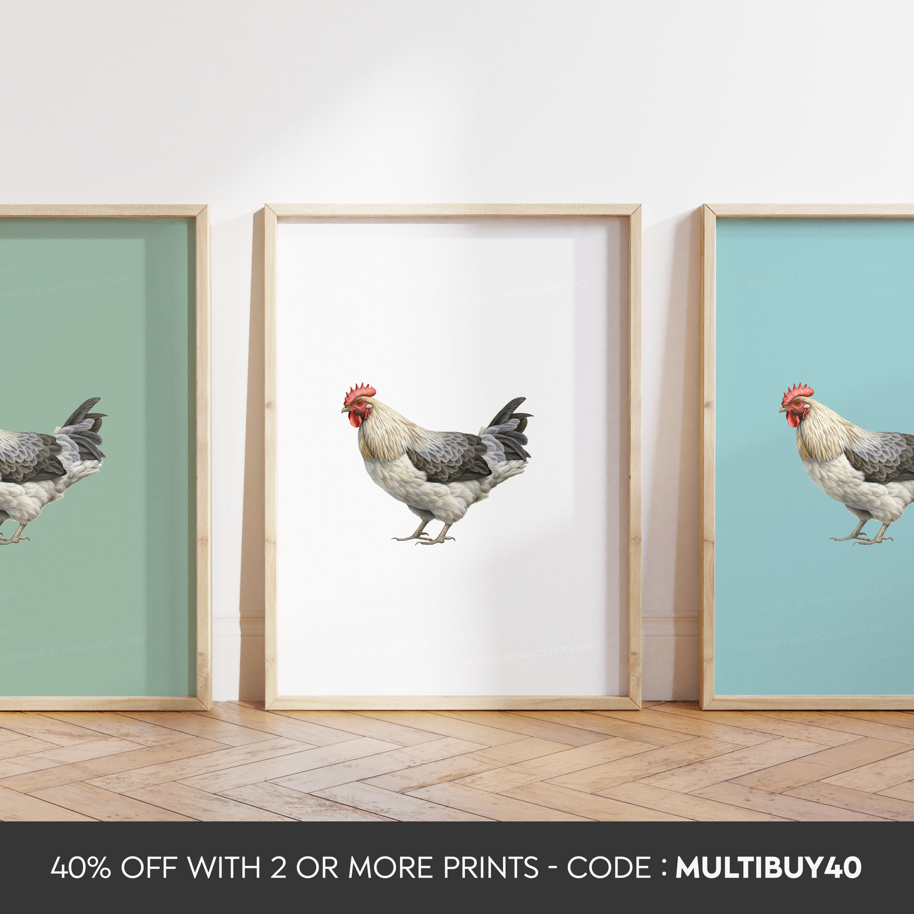 Any Colour Hen Print Chicken Poster Hen Art Animal - Etsy