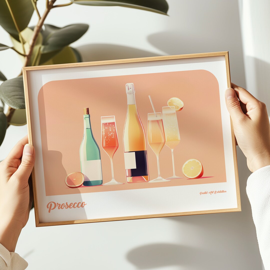 Prosecco Landscape Print, Prosecco Poster, Prosecco Wall Art, Food and ...