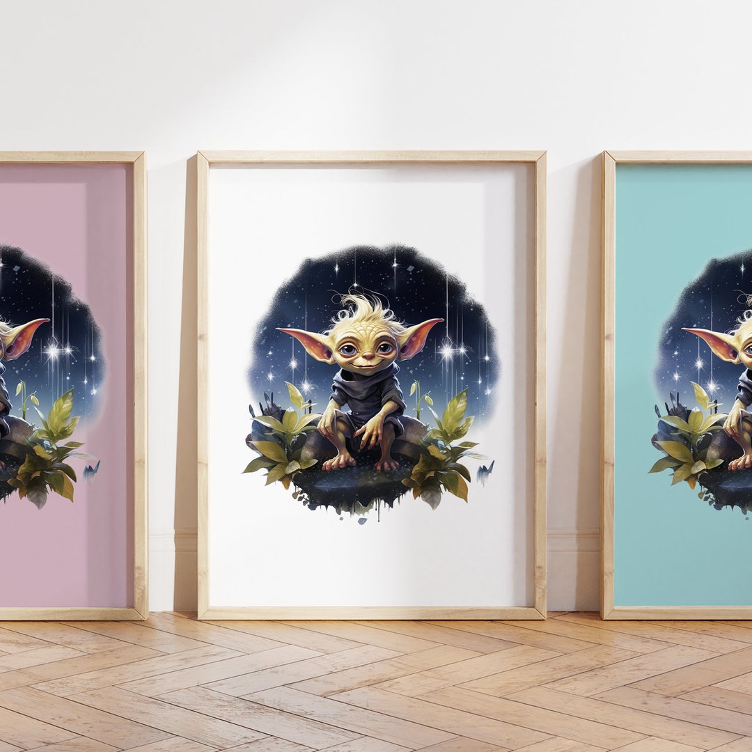 Any Colour - Magical Fairy Goblin Print - Mystical Garden Goblin Poster ...
