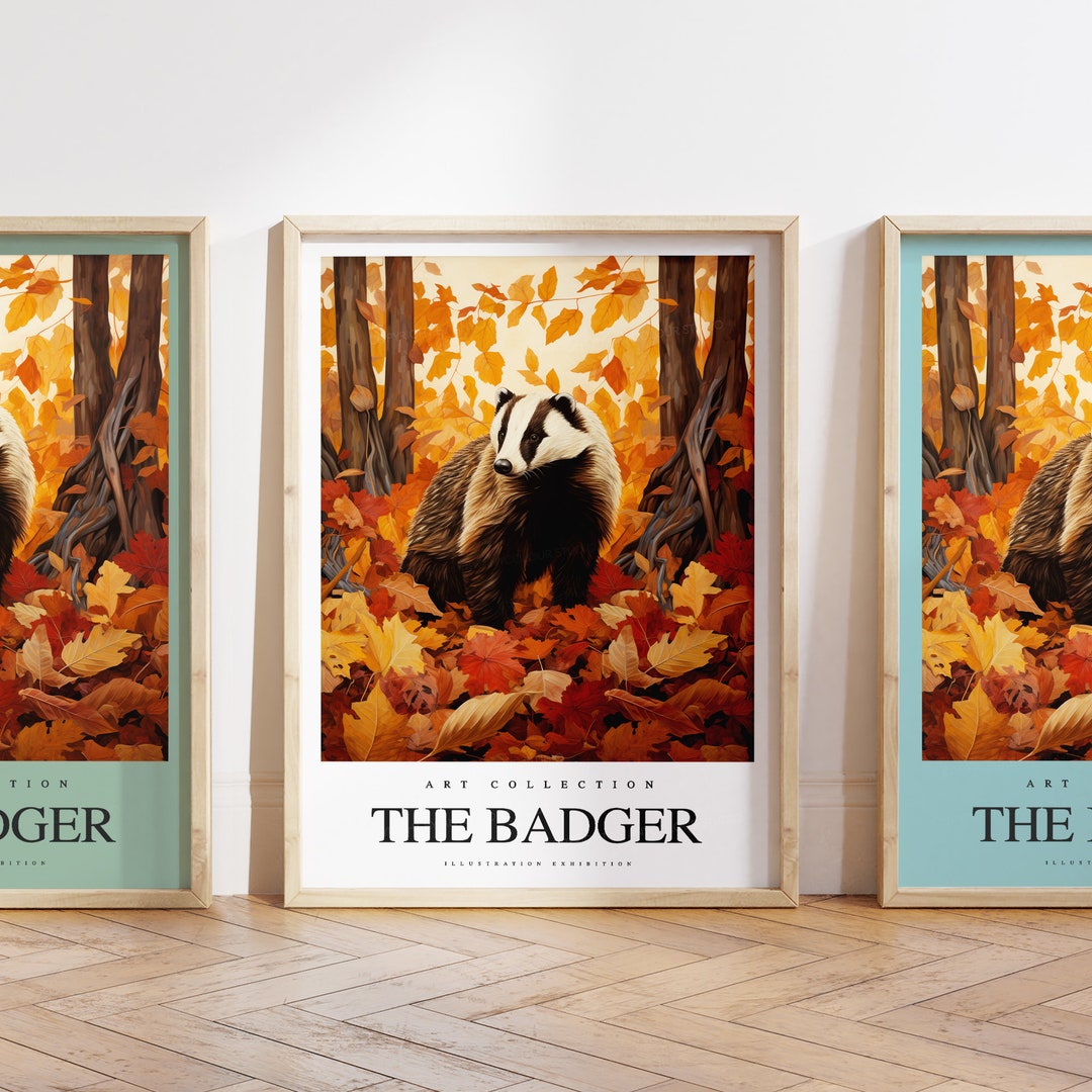 The Badger Print - Badger Illustration Poster - Badger Art - Animal ...