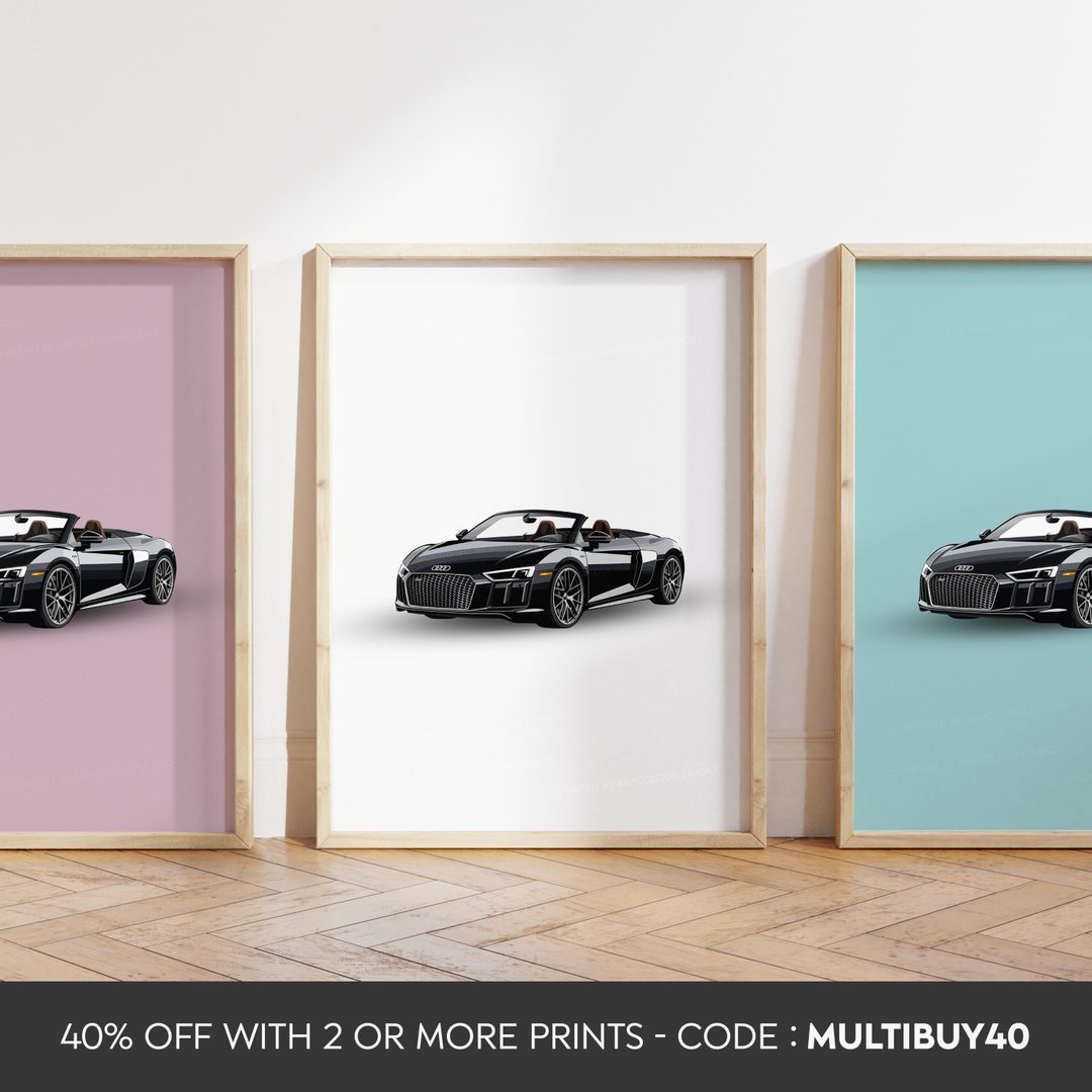 Any Colour - Audi R8 Poster - Audi R8 Print - Audi R8 Art - Any Size - Etsy