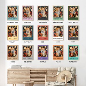 Any Colour - Chef's Knives - Kitchen Print - Kitchen Poster - Kitchen ...