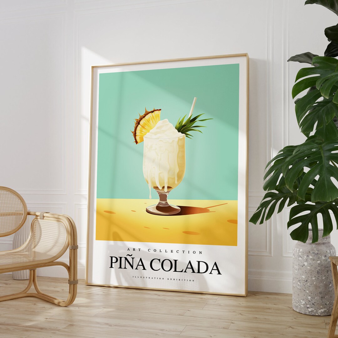 Any Colour - Piña Colada Cocktail Print - Pina Colada Cocktail Poster ...