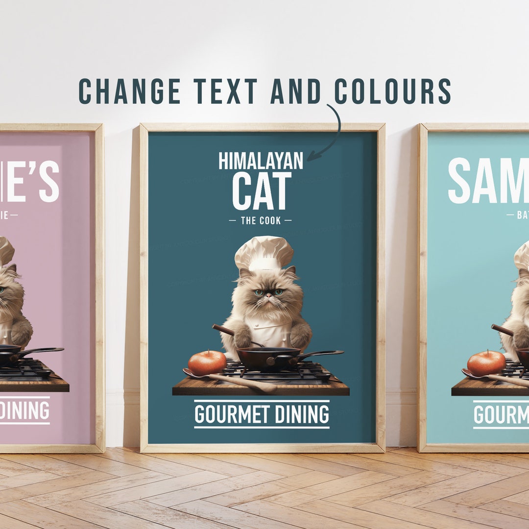 Any Colour - Himalayan Cat in Kitchen Poster - Himalayan Cat Poster ...