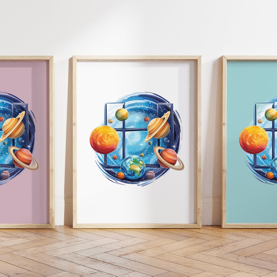 Any Colour - Solar System Print - Solar System Art - Kids Space Print ...